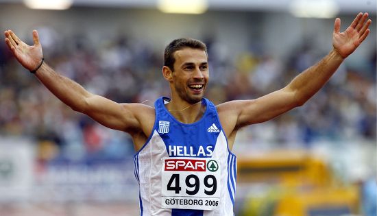 Greek Periklis Iakovakis Celebrates After Winning Editorial Stock Photo ...
