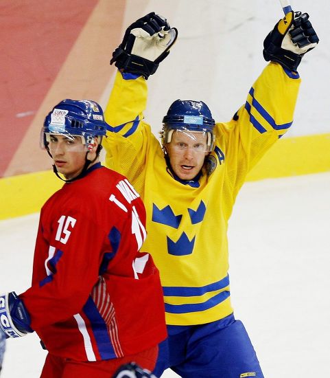 Swedens Christian Backman R Celebrates Goal Editorial Stock Photo ...