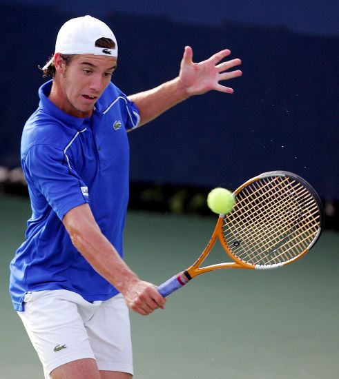 Richard Gasquet France Hits Backhand Return Editorial Stock Photo ...