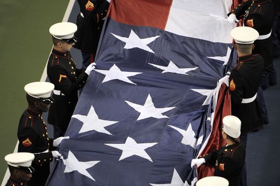 Giant Us Flag Unfurled By Us Editorial Stock Photo - Stock Image ...