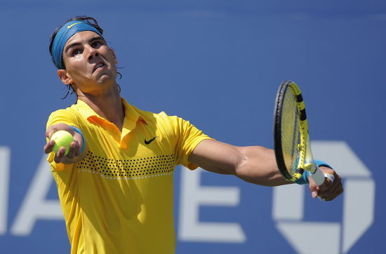 Rafael Nadal Spain Serves Against Nicolas Editorial Stock Photo - Stock ...