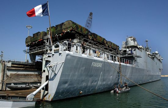 French Ship La Foudre Waits Cargo Editorial Stock Photo - Stock Image ...