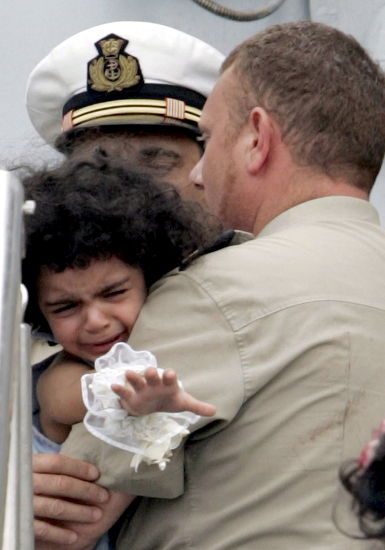 Italian Marine Holds Crying Italian Girl Editorial Stock Photo - Stock ...