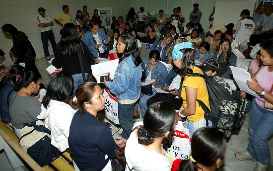 Newlyarrived Overseas Filipino Workers Ofws Lebanon Editorial Stock ...