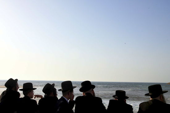 Ultra Orthodox Jews Stand On Bridge Editorial Stock Photo - Stock Image ...