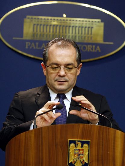 Romanian Prime Minister Emil Boc Arranges Editorial Stock Photo - Stock ...