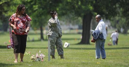 Distraught Family Members Look Graves Loved Editorial Stock Photo ...