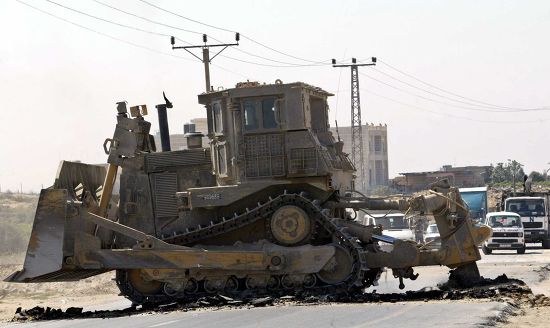 Israeli Bulldozer While Blocking Coastal Road Editorial Stock Photo ...