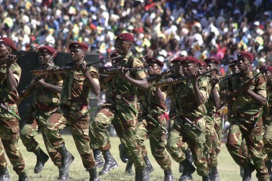 Zimbabwean Soldiers Perform During Celebrations Editorial Stock Photo ...