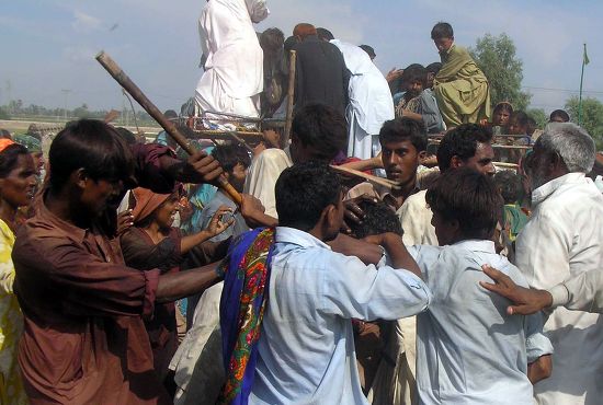 Flood Victims Yielding Sticks Fight Each Editorial Stock Photo - Stock ...