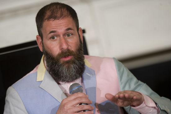 Us Poet Kenneth Goldsmith Responds Students Editorial Stock Photo ...