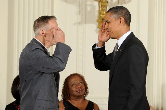 Us President Barack Obama R Salutes Editorial Stock Photo - Stock Image ...