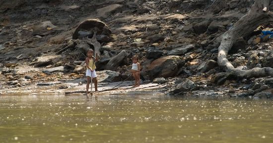 Kids Play On Riverbank Tambopata River Editorial Stock Photo - Stock ...