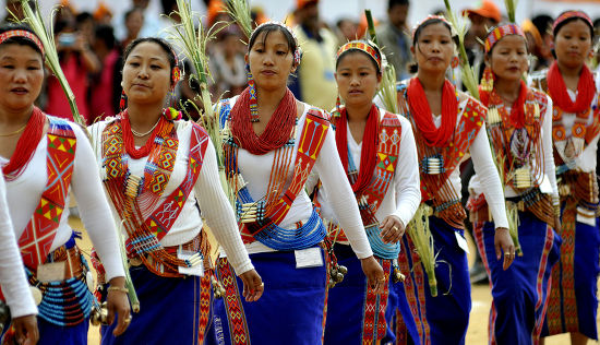 Wancho Tribal Women Arunachal Pradesh Perform Editorial Stock Photo ...