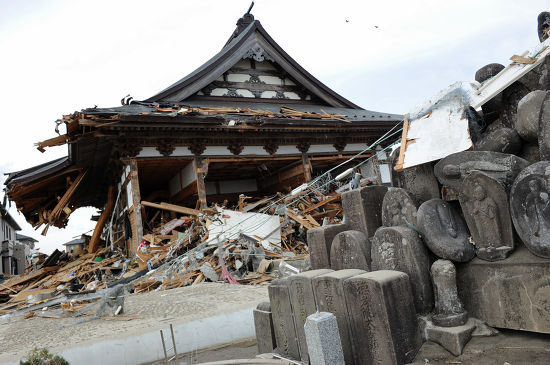 Damaged Temple Seen Earthquake Tsunami Ravaged Editorial Stock Photo ...