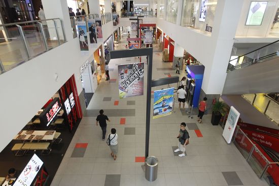 Shoppers Walk Through Mall Singapore On Editorial Stock Photo - Stock ...