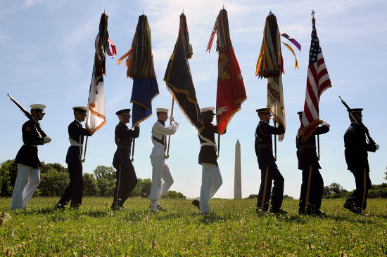 Us Military Color Guard Marches During Editorial Stock Photo - Stock ...