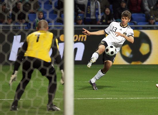 Germanys Thomas Mueller R Kicks Ball Editorial Stock Photo - Stock ...
