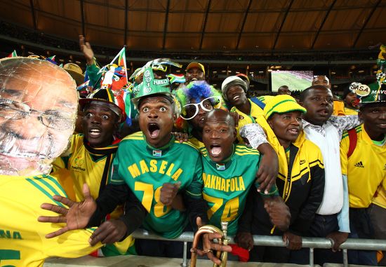 South African Soccer Fans Celebrate Their Editorial Stock Photo - Stock ...