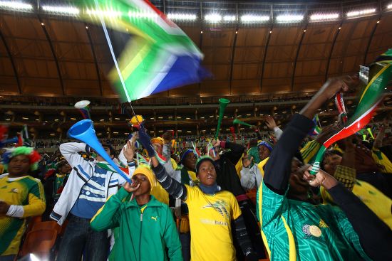 South African Soccer Fans Celebrate Their Editorial Stock Photo - Stock ...