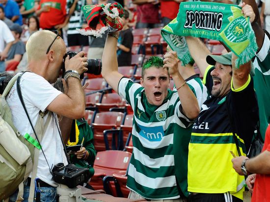 Sporting Portugal Fans Cheer Their Team Editorial Stock Photo - Stock ...