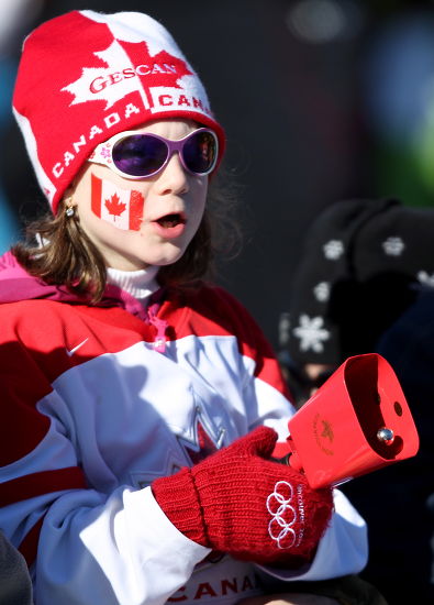 Young Canadian Supporter Cheers Finish Area Editorial Stock Photo ...