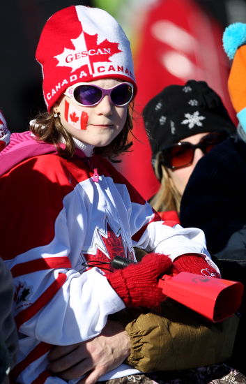 Young Canadian Supporter Cheers Finish Area Editorial Stock Photo ...