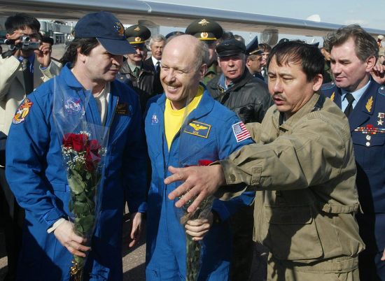 Russian Cosmonaut Vassili Tsibliyev R Kazakh Editorial Stock Photo ...