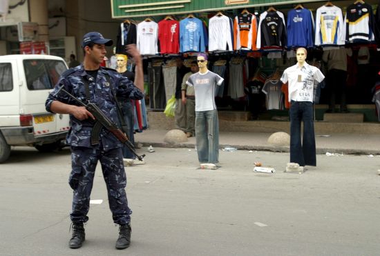Palestinian Police Forces Patrol Streets Ramallah Editorial Stock Photo ...
