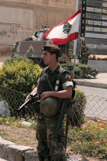 Lebanese Soldiers Stand Guard Beiruts Corniche Editorial Stock Photo ...