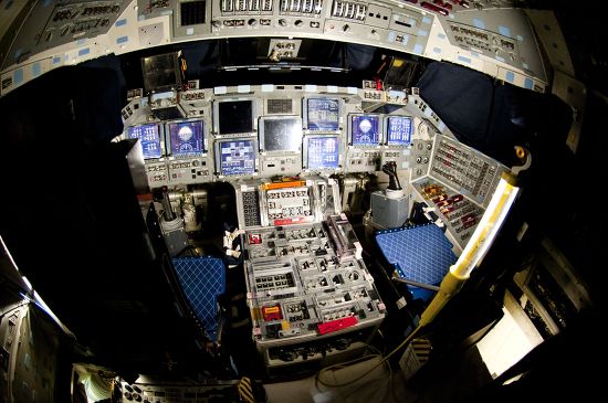 View Inside Crew Compartment Space Shuttle Editorial Stock Photo ...
