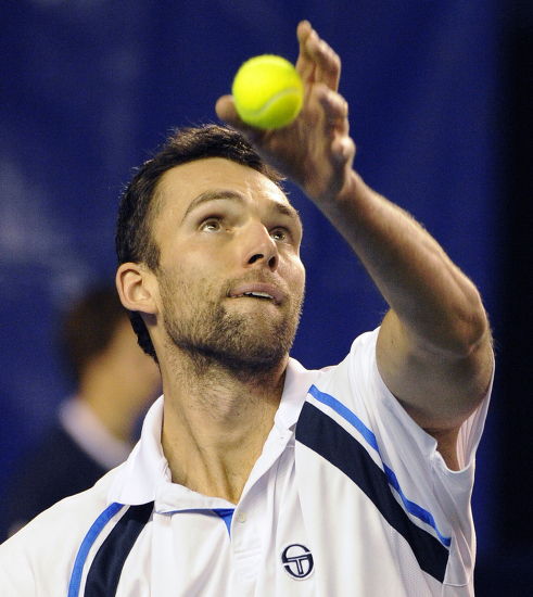Ivo Karlovic Croatia Serves Robin Soderling Editorial Stock Photo ...