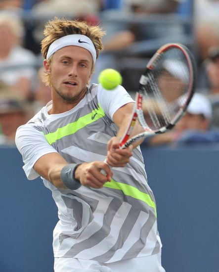Peter Polansky Canada Hits Backhand Return Editorial Stock Photo ...