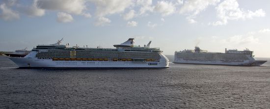 Two Large Cruise Ships Left Right Editorial Stock Photo - Stock Image ...