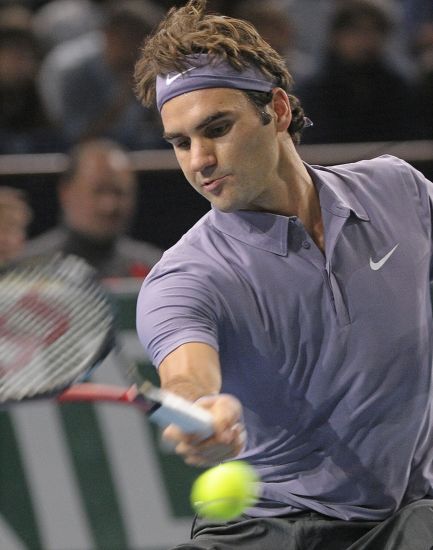 Roger Federer Switzerland Returns Ball Gael Editorial Stock Photo ...