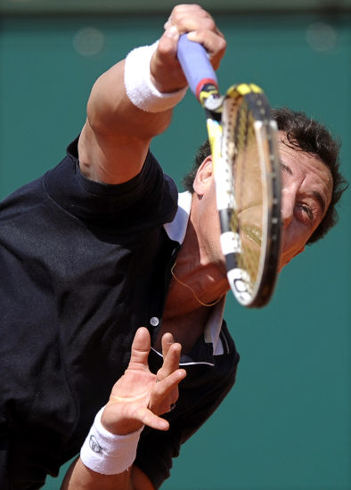 Jean Rene Lisnard Monaco Serves Ball Editorial Stock Photo - Stock ...