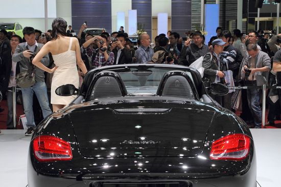 Visitors Crowd Porsche Booth 14th Auto Editorial Stock Photo - Stock ...