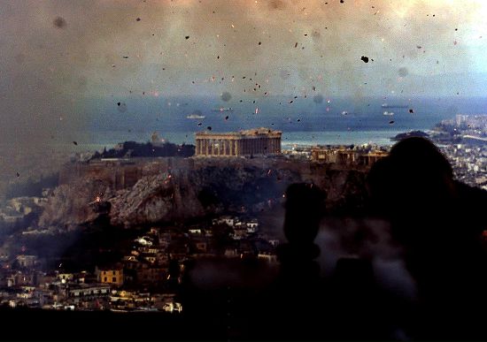 Athens Greece Smoke Dust Rises Over Editorial Stock Photo - Stock Image ...