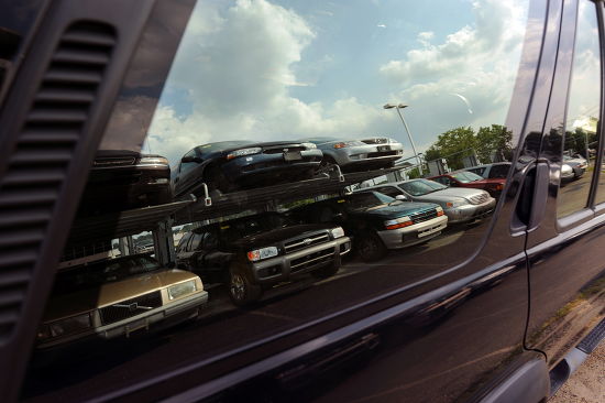 Image Used Clunker Cars Seen Reflected Editorial Stock Photo - Stock ...