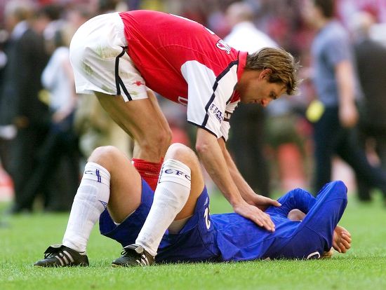 Arsenals Captain Tony Adams Consoles Chelseas Editorial Stock Photo ...