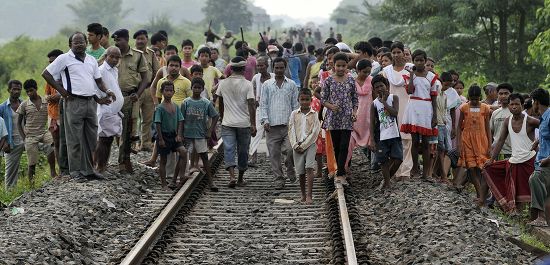 Local Residents Stand Near Derailed Wagons Editorial Stock Photo ...