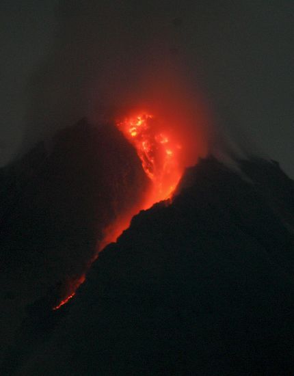 Lava Flows Mount Merapi Volcano Seen Editorial Stock Photo - Stock ...