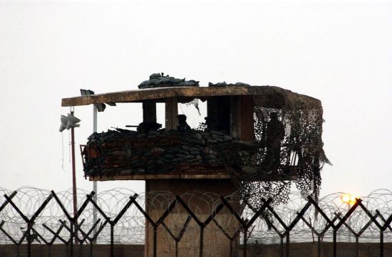 Us Soldier Stands Guard On Watchtower Editorial Stock Photo - Stock ...