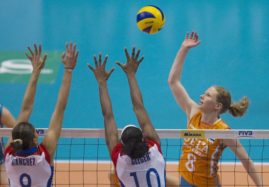 Netherlands Player Alice Blom R Jumps Editorial Stock Photo - Stock ...
