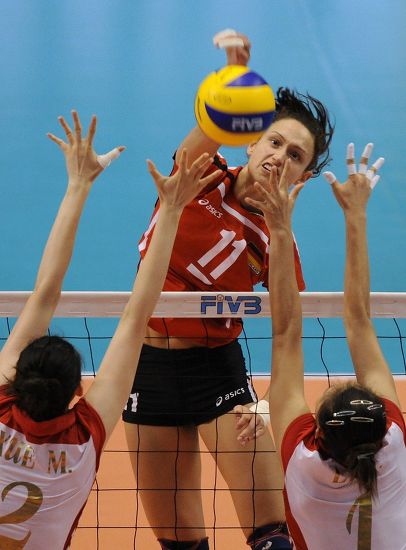 Christiane Furst Germany Spikes Ball Against Editorial Stock Photo ...