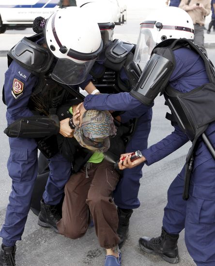 Female Riot Police Pepperspray Proreform Female Editorial Stock Photo ...