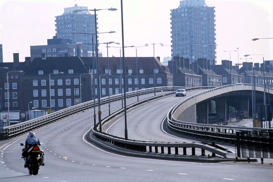 Motorcyclist Heads Towards Bow Flyover Editorial Stock Photo - Stock ...