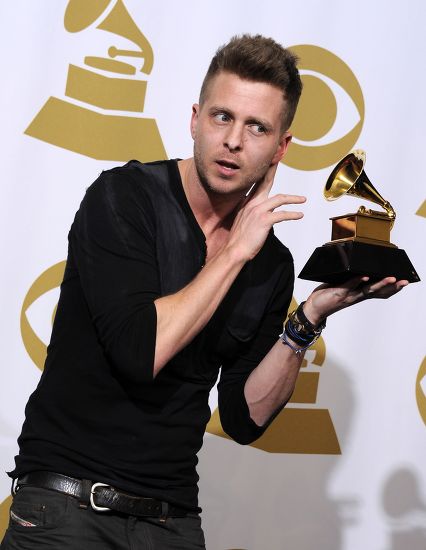 Producer Ryan Tedder Holds His Grammy Editorial Stock Photo - Stock ...