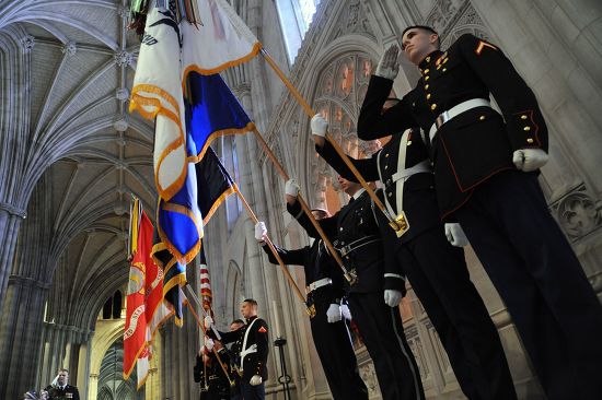 Us Color Guard Salutes During Wreathlaying Editorial Stock Photo ...