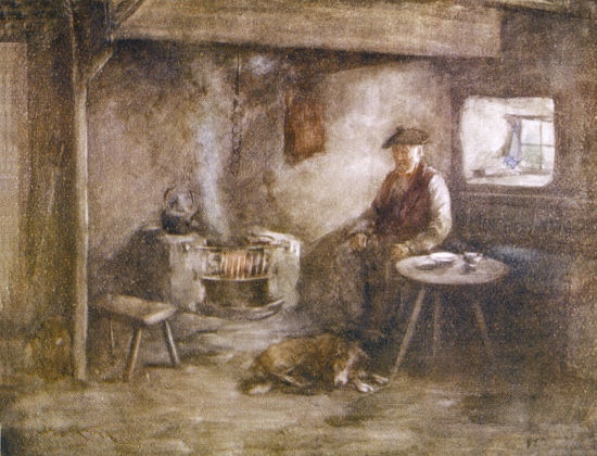 Old Scots Peasant Sits By Fire Editorial Stock Photo - Stock Image ...